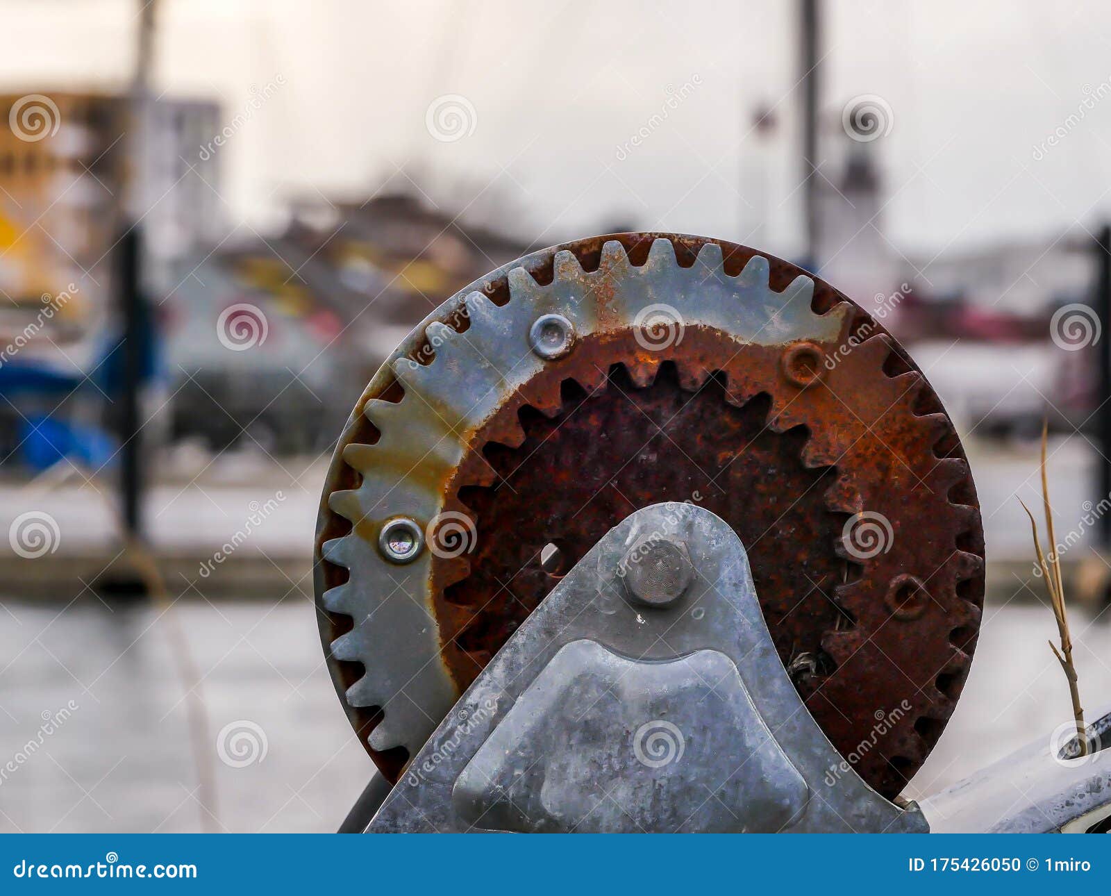 Rusty Teethed Wheel from Boat Trailer Stock Photo - Image of mechanical ...