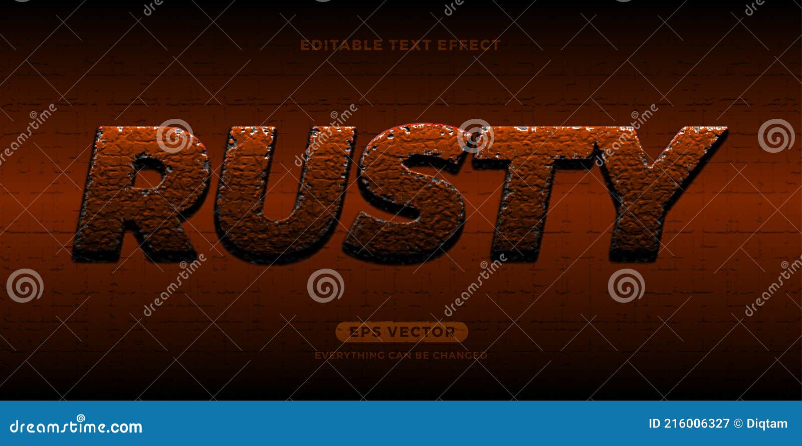 Rusty text effect stock vector. Illustration of rust - 216006327