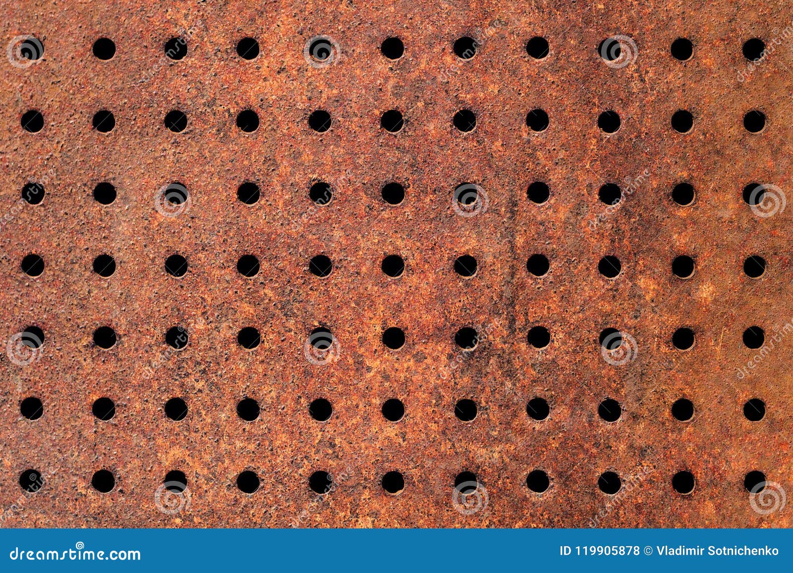 Rusty Metal Texture stock photo. Image of hole, grille - 119905878
