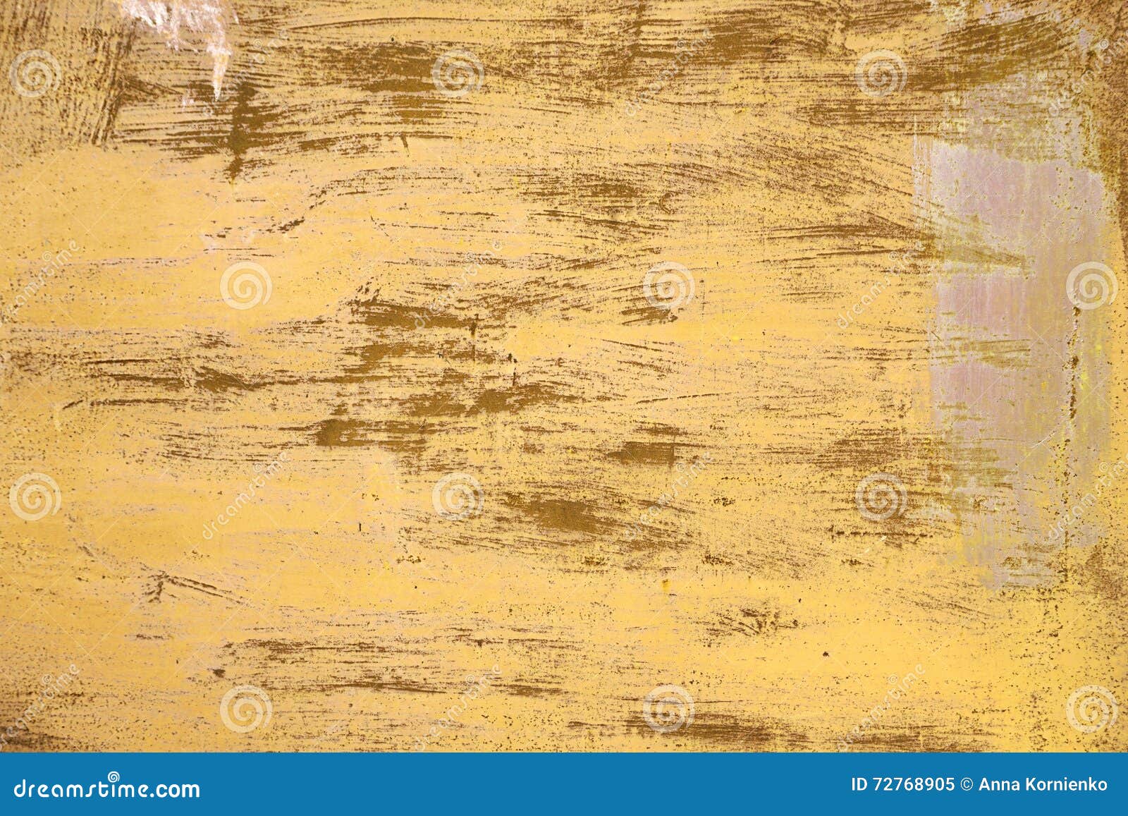 Rusty Texture. Yellow Background Scratched Painted Metallic Stock Image ...