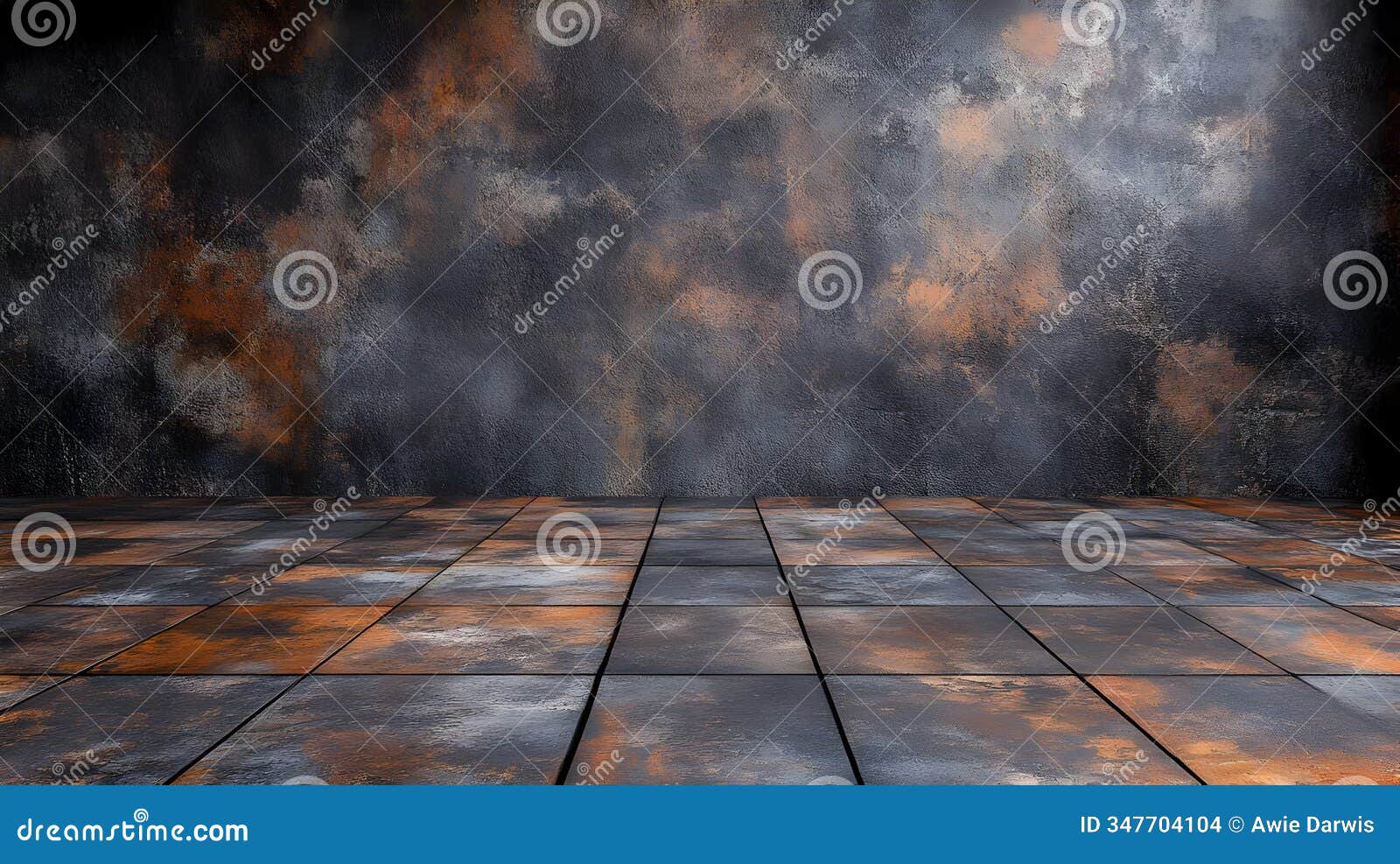 Rusty Tile Floor and Wall Background - Digital Art Stock Photo - Image ...