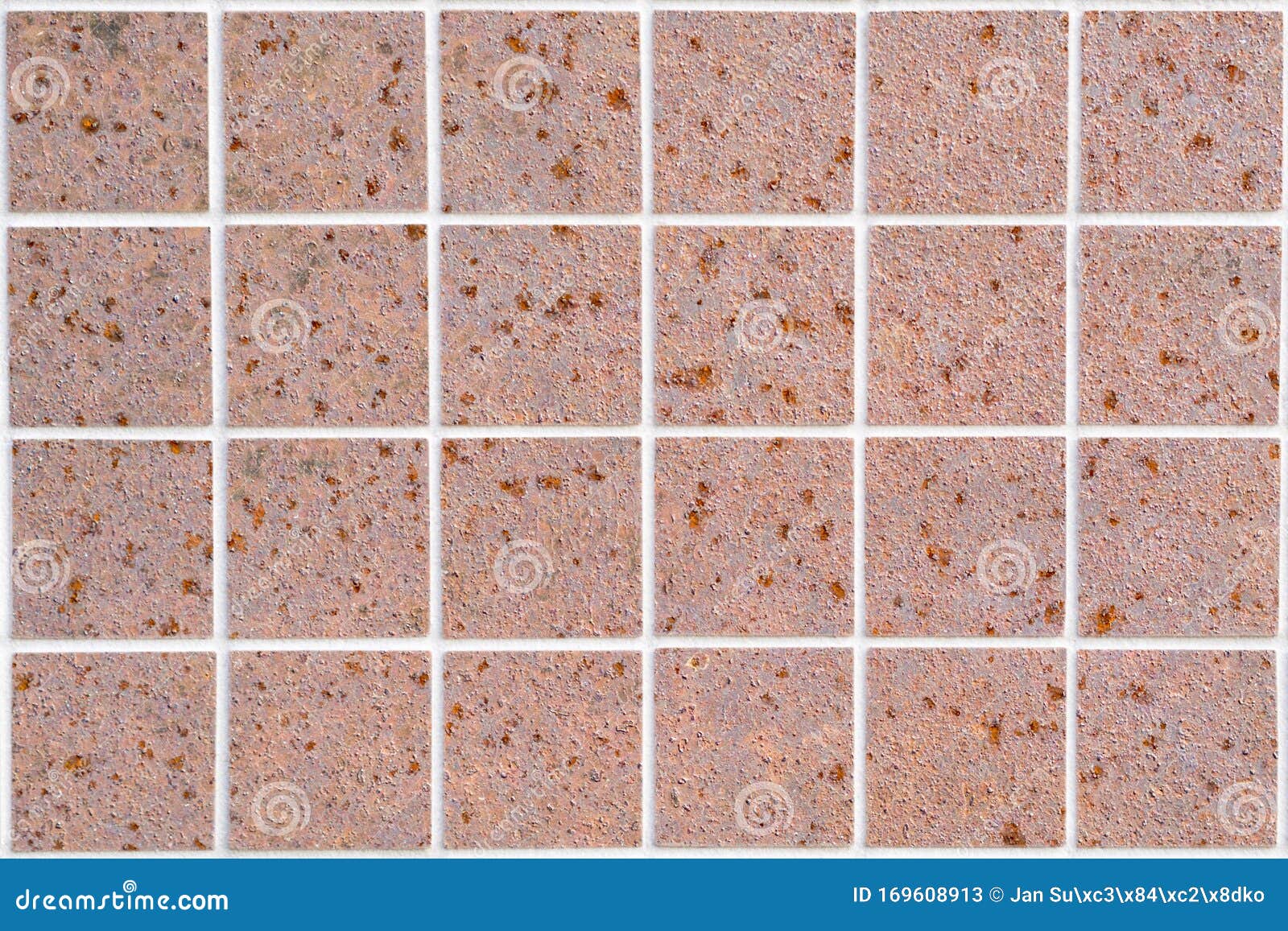 Rusty Tiles with 24 Squares in Rectangular Form Stock Image - Image of ...