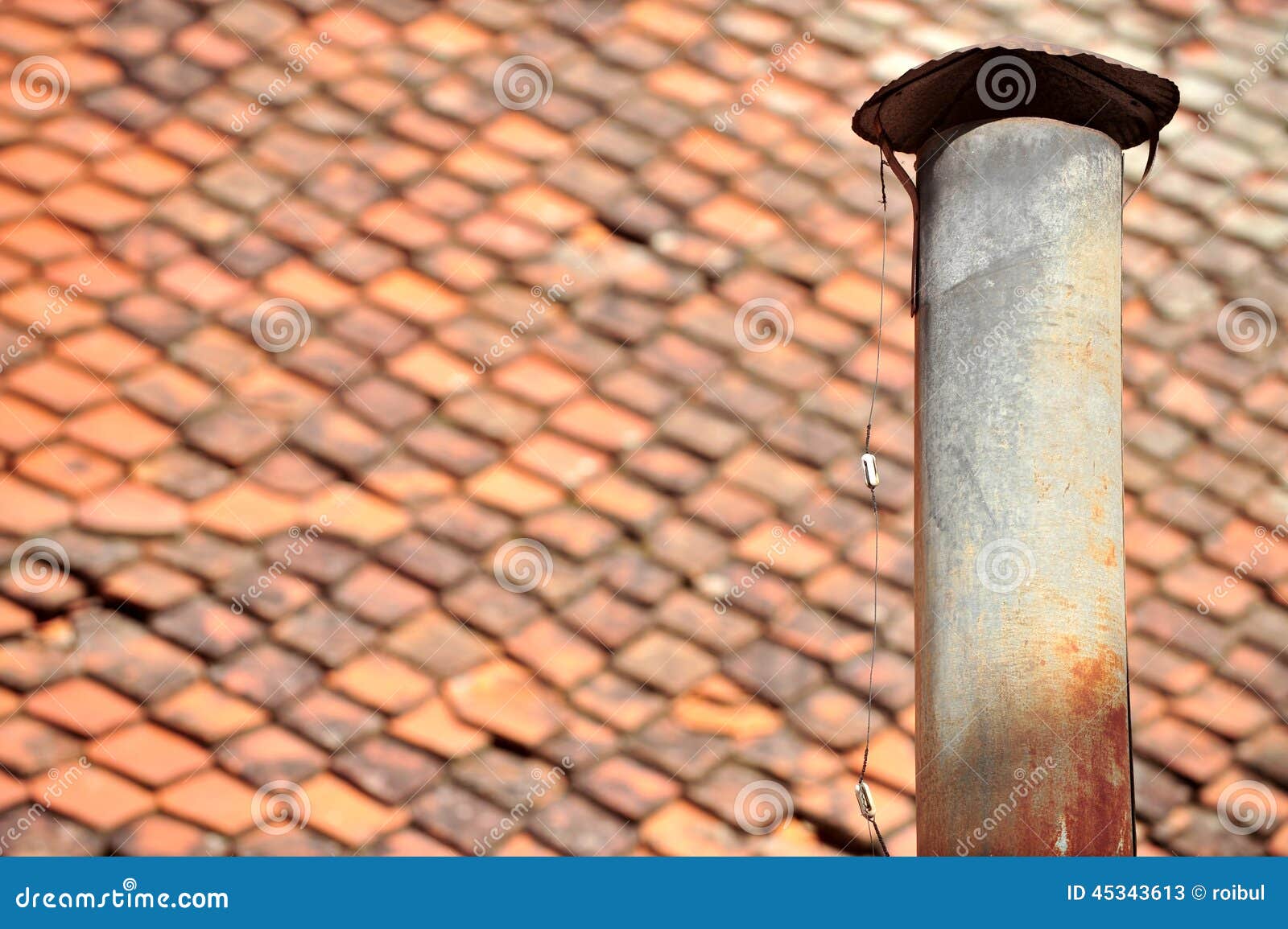 Rusty tin chimney stock image. Image of architecture - 45343613