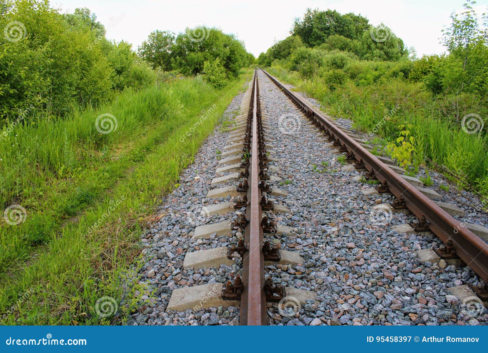 Rusty track rails. stock image. Image of transportation - 95458397