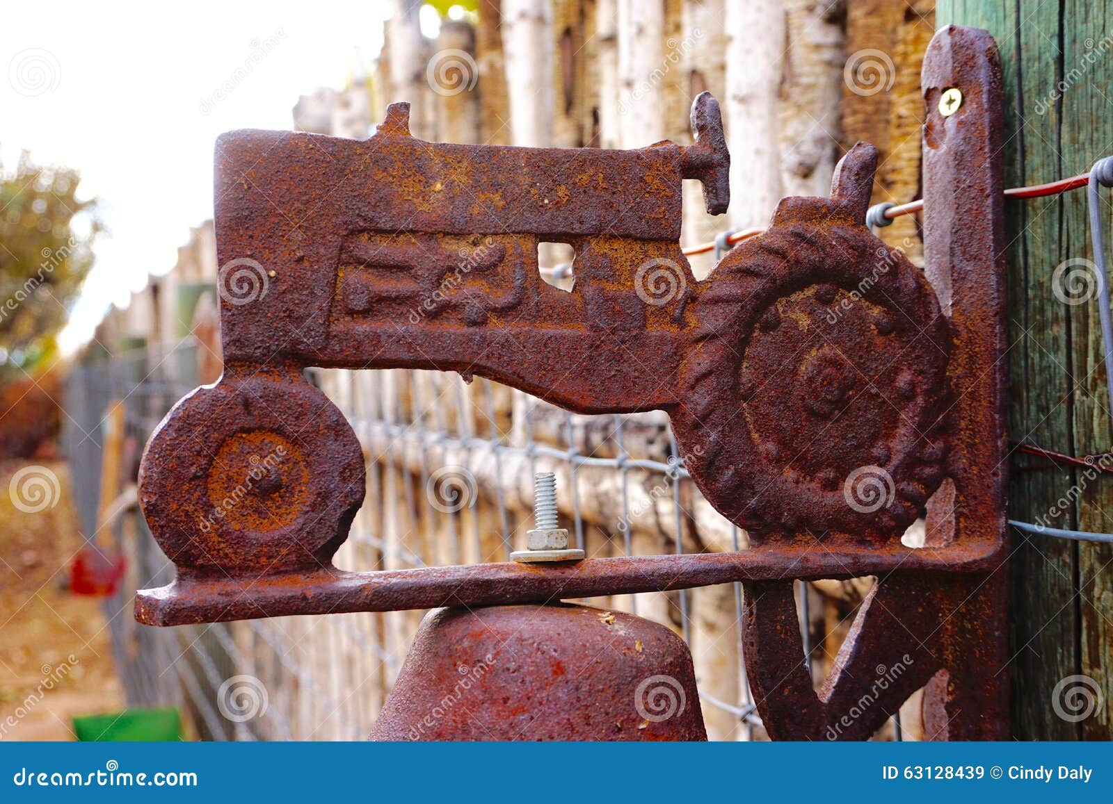 Rusty tractor decoration stock image. Image of patio - 63128439