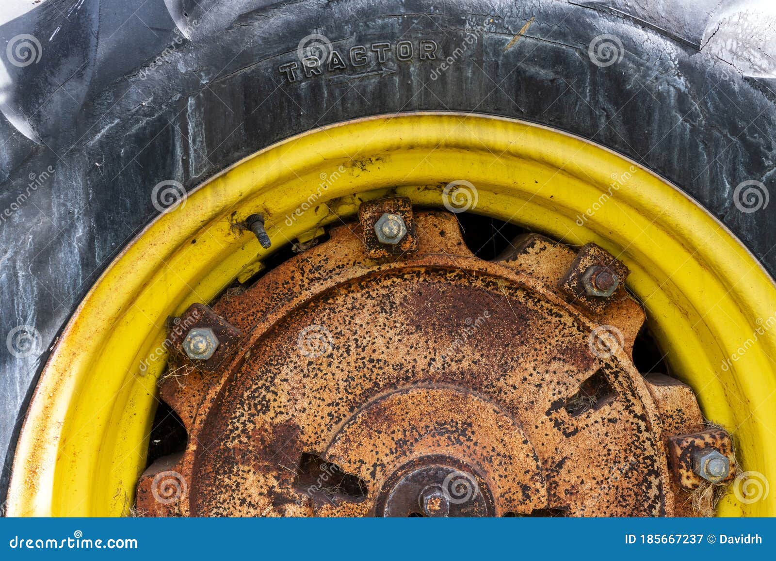 Rusty Tractor Rim and Tire Detail Stock Image - Image of abandoned ...