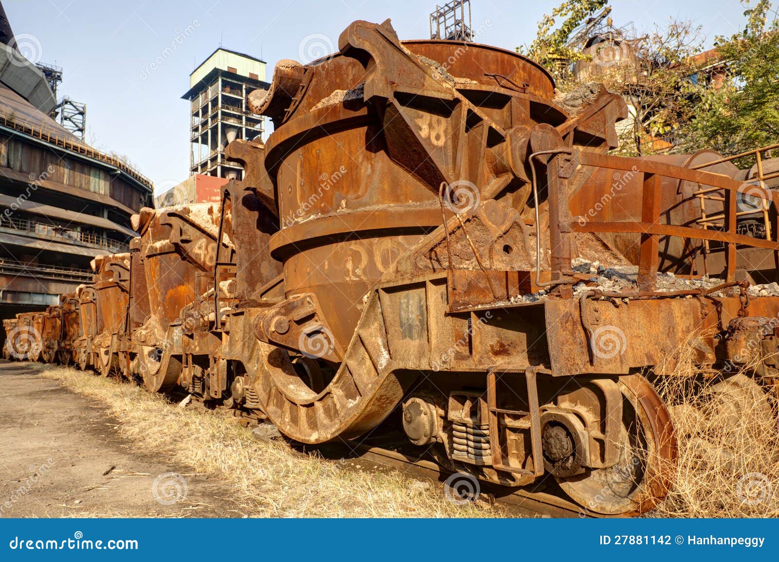 Rusty Train at Abandoned Steel Mill Stock Photo - Image of industry ...