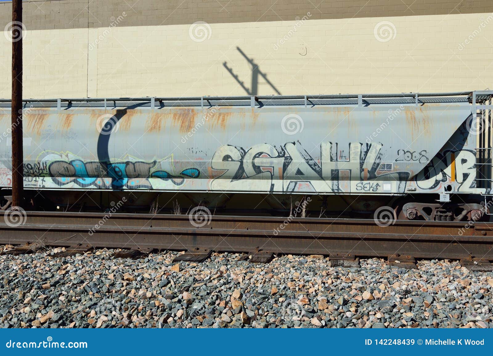 Abandoned Train Car Rusty Graffiti Stock Image - Image of building ...