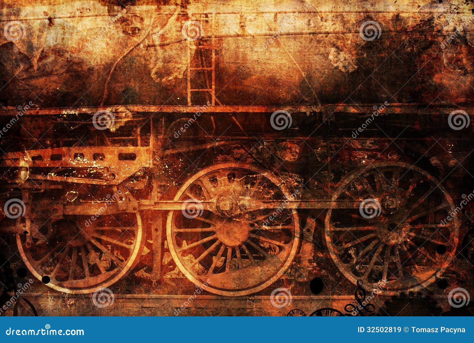Rusty Train Industrial Steam-punk Background Stock Image - Image of ...
