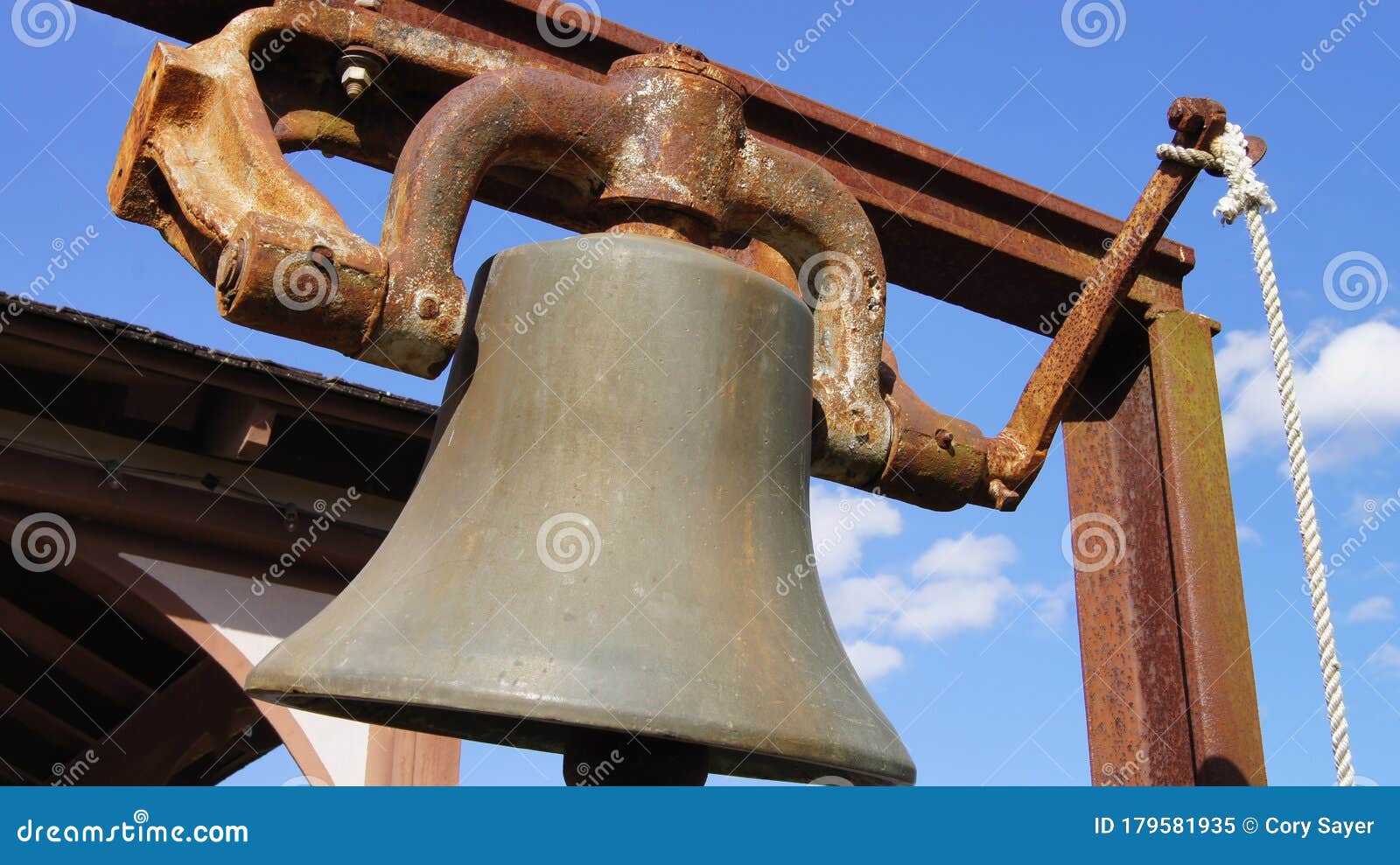 Old Rustic Train Station Bell Stock Image - Image of train, rusty ...