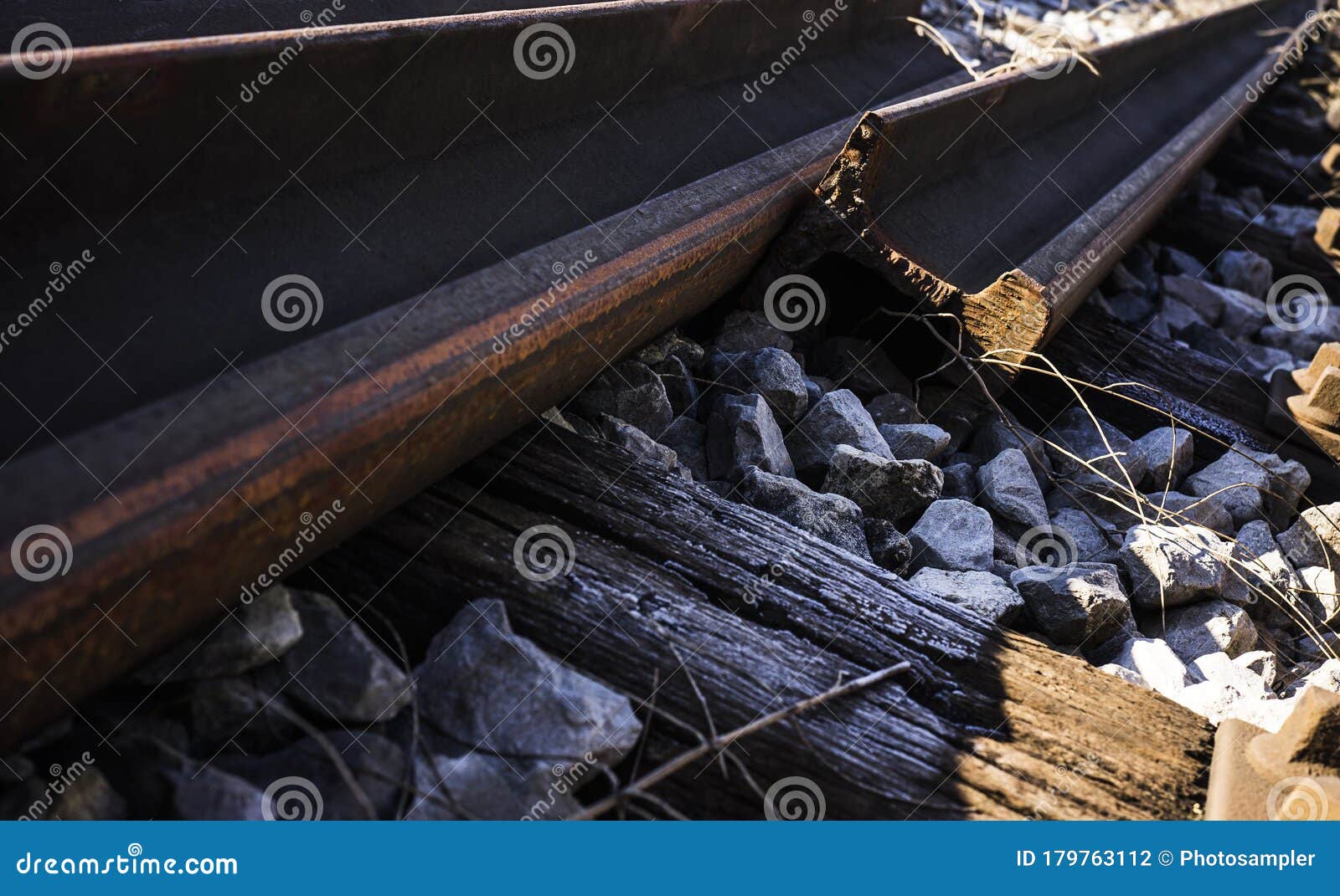 Rusty Train Tracks Layed Down Stock Photo - Image of abandoned, connect ...