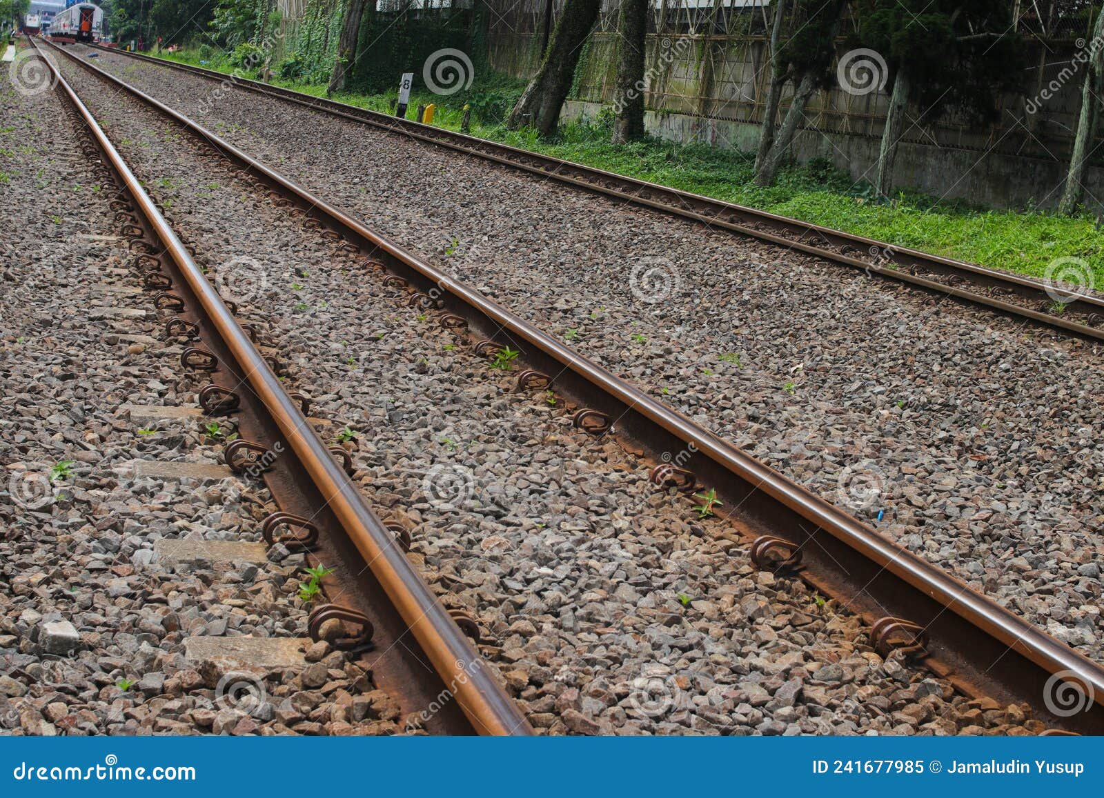 Rusty Train Tracks with Pebbles in Indonesia Railways Stock Image ...
