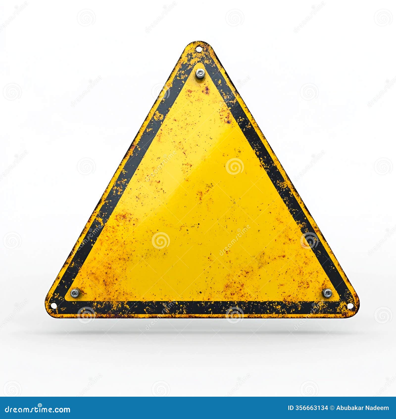 Rusty Triangle Warning Sign White Background Stock Illustration ...