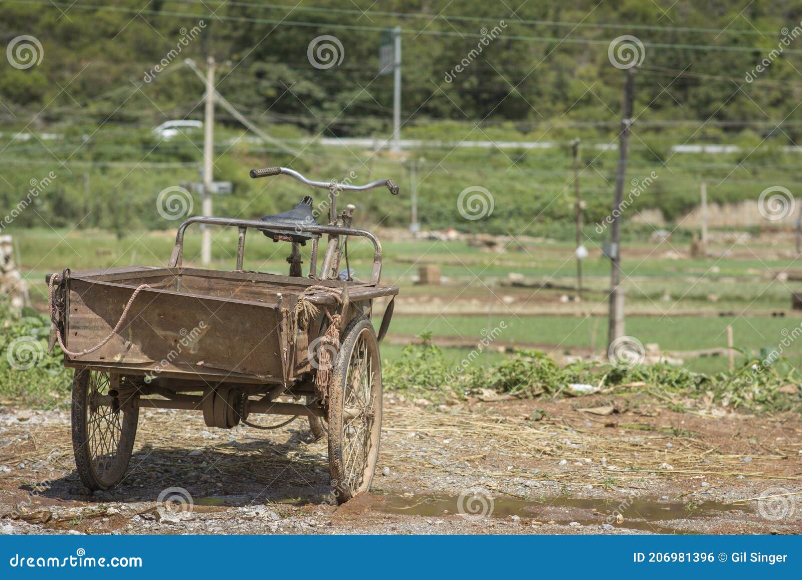 Rusty Tricycle, a Bicycle with Three Wheels Stock Photo - Image of ...