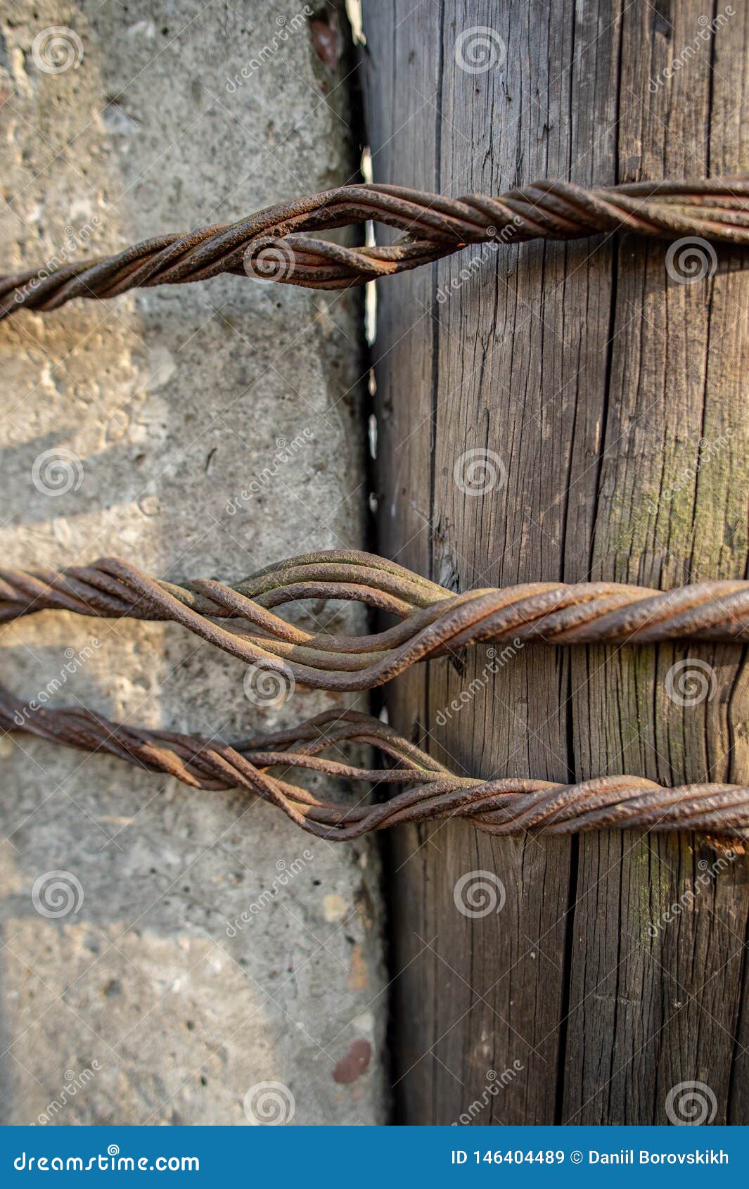 Twisted rusty wire stock image. Image of metal, blue - 146404489