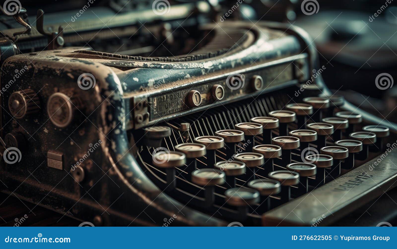 Rusty Typewriter Key, a Nostalgic Journalist Memories Generated by AI ...