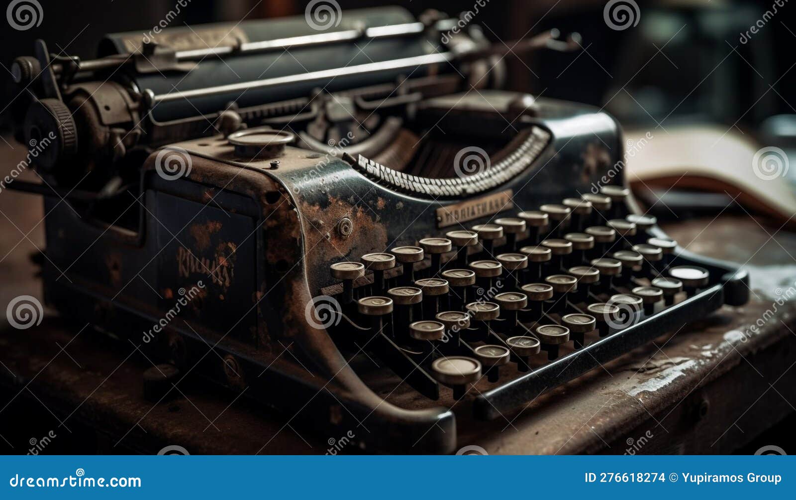 Rusty Typewriter Keyboard Types Metallic Alphabet Letters Generated by ...