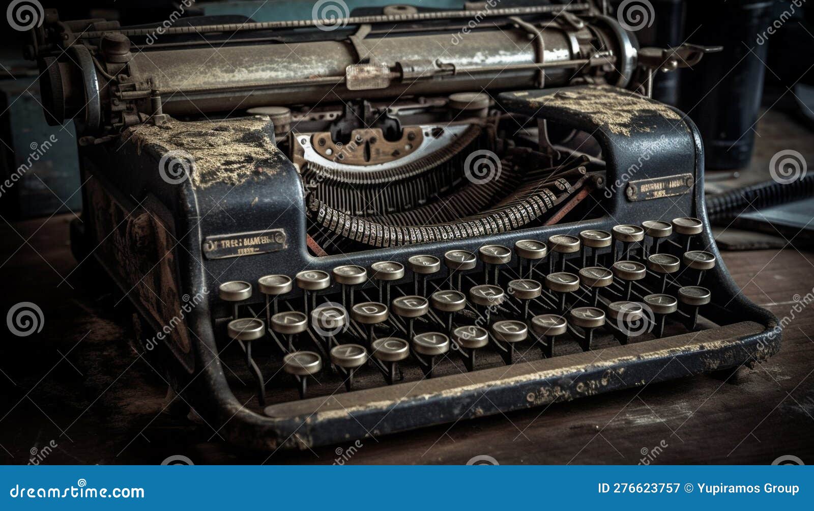 Rusty Typewriter Keyboard Typescript Evokes Nostalgia for Literature ...