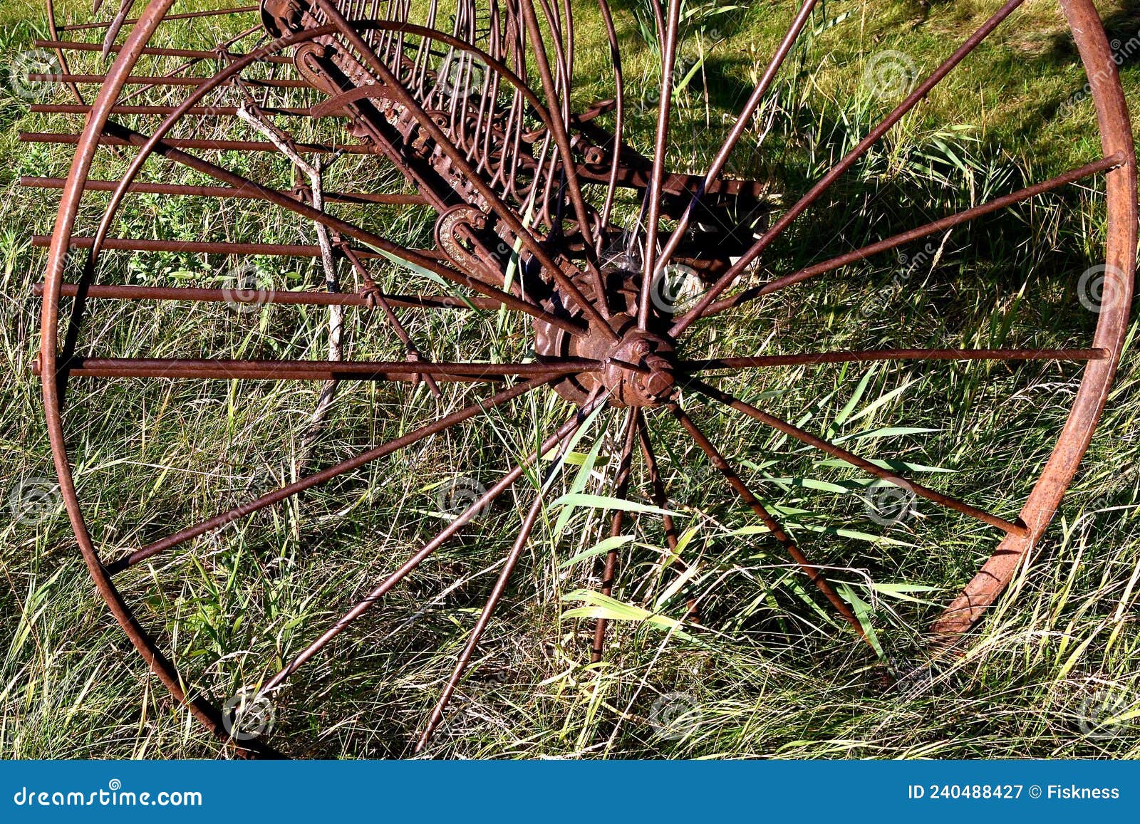 Rusty Dump Rake Used for Making Hay Windrows. Stock Image - Image of ...