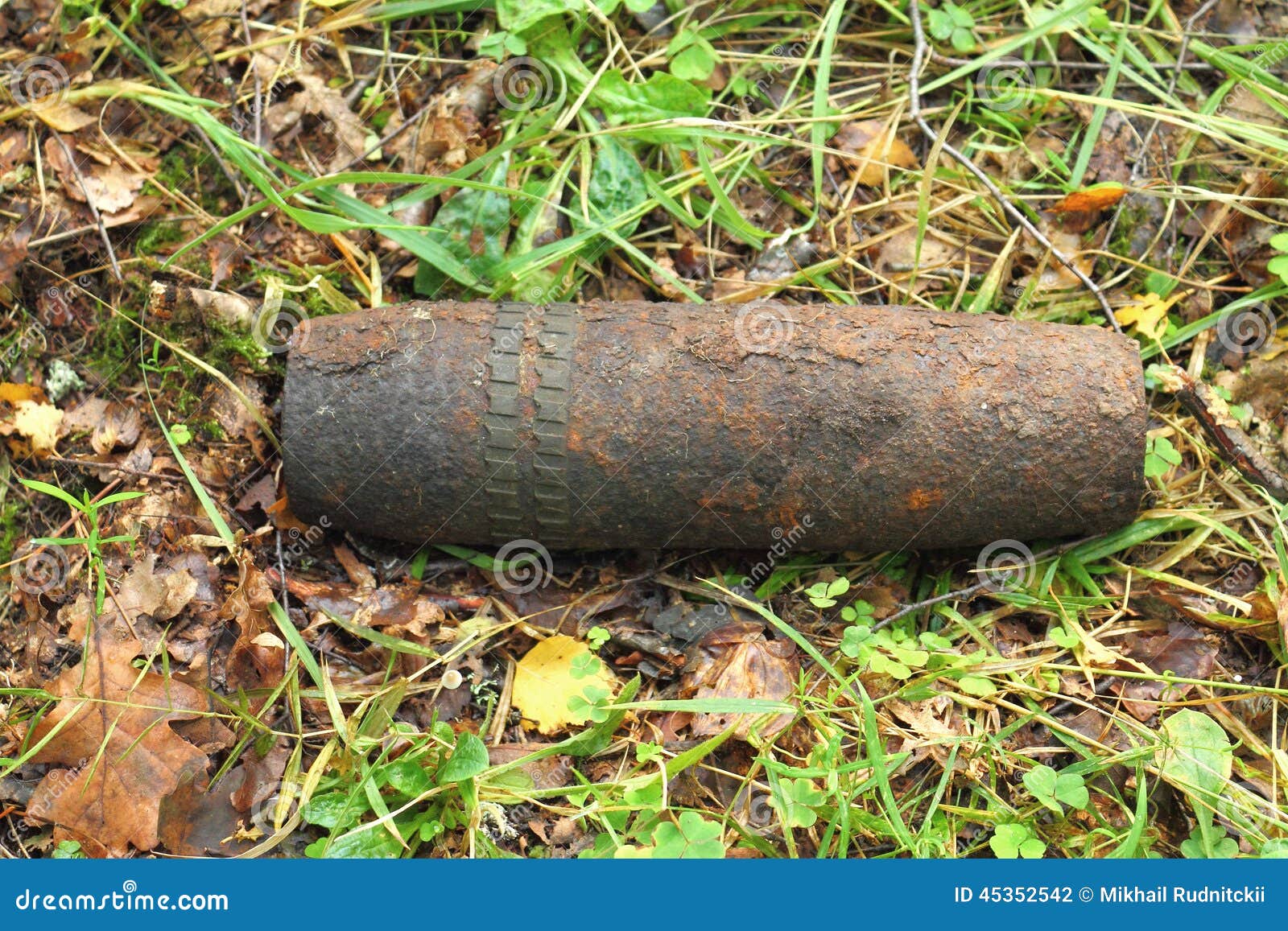 The rusty unexploded shell stock photo. Image of artillery - 45352542