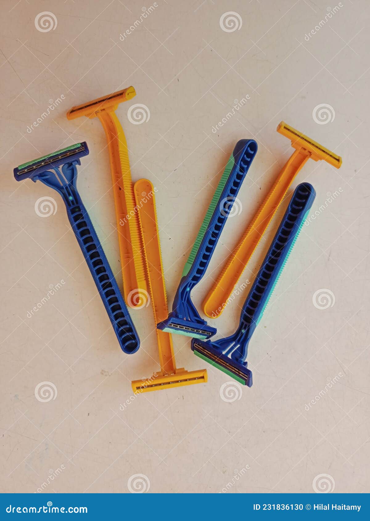 Rusty, Used Men S Razor, Orange and Blue. Stock Photo - Image of rusty ...