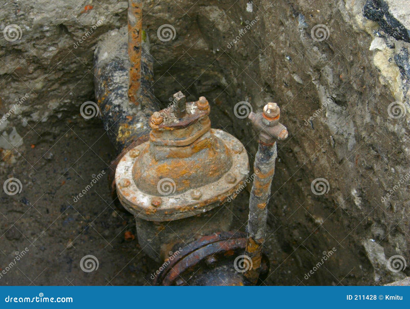 Rusty valve stock photo. Image of hole, rivet, damage, pipe - 211428