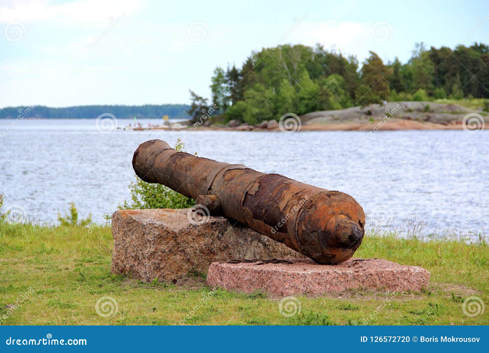 Very Old Rusty Cannon on the Bay Stock Photo - Image of industrial ...