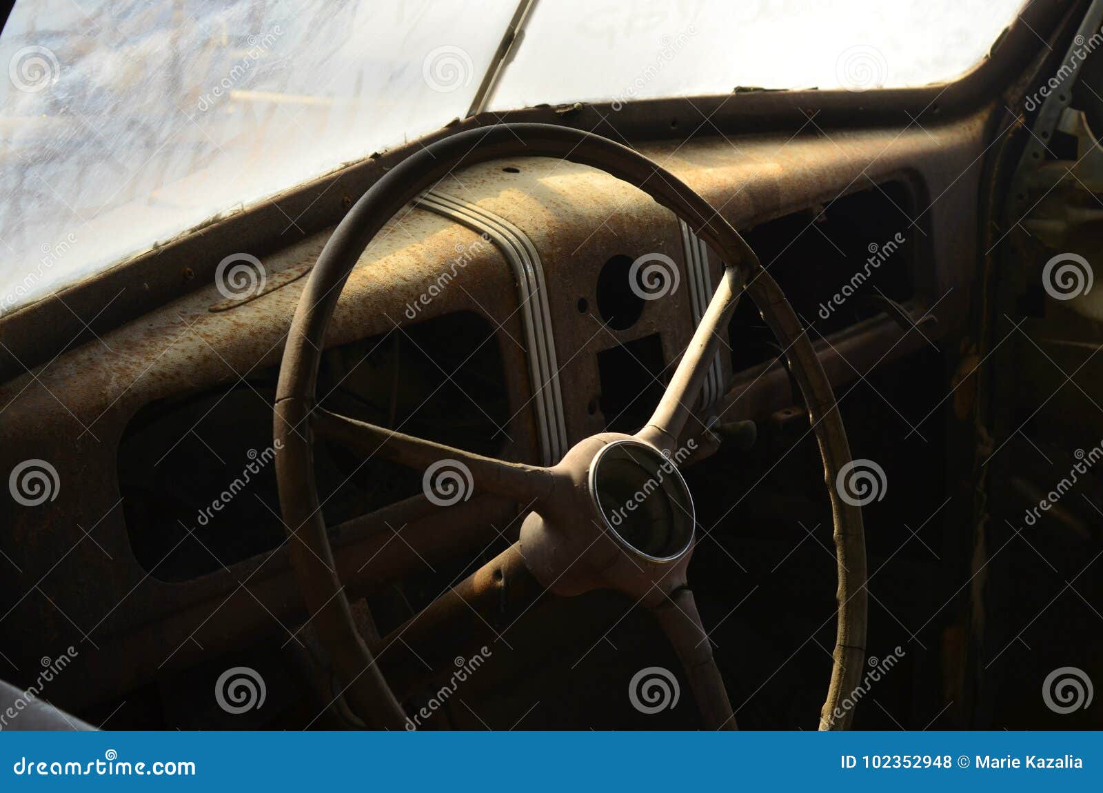 Rusty Vintage Automobile Interior Stock Photo - Image of american ...