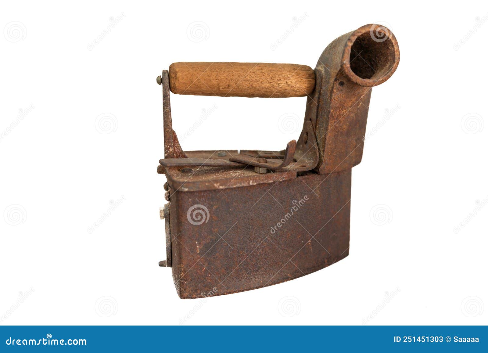 Rusty Vintage Old Iron Over White Background Stock Image - Image of ...