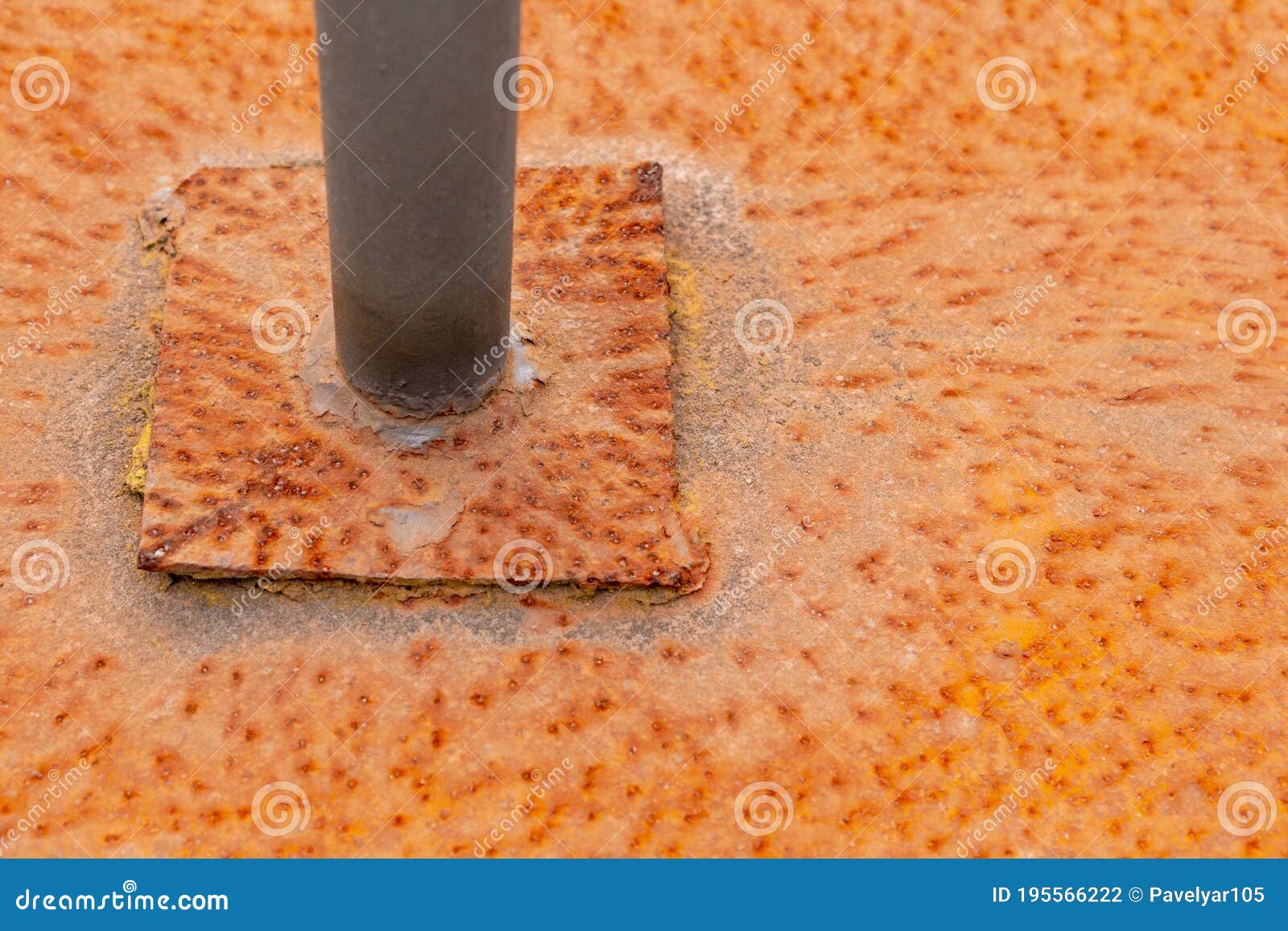 Rusty Vintage Pole on an Old Rusty Iron Surface Stock Photo - Image of ...