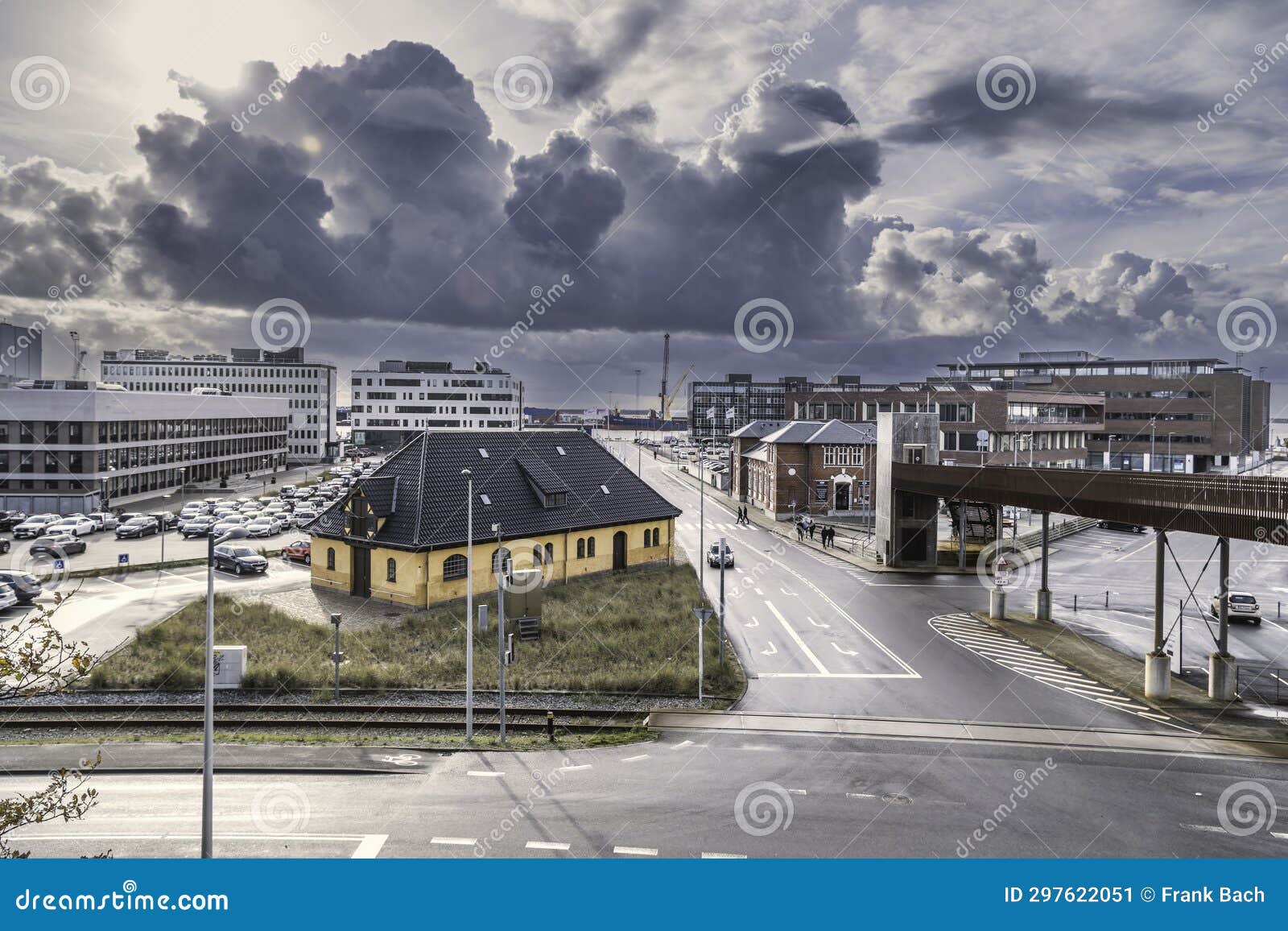 Rusty Walking Bridge at Esbjerg Harbor Denmark Stock Image - Image of ...