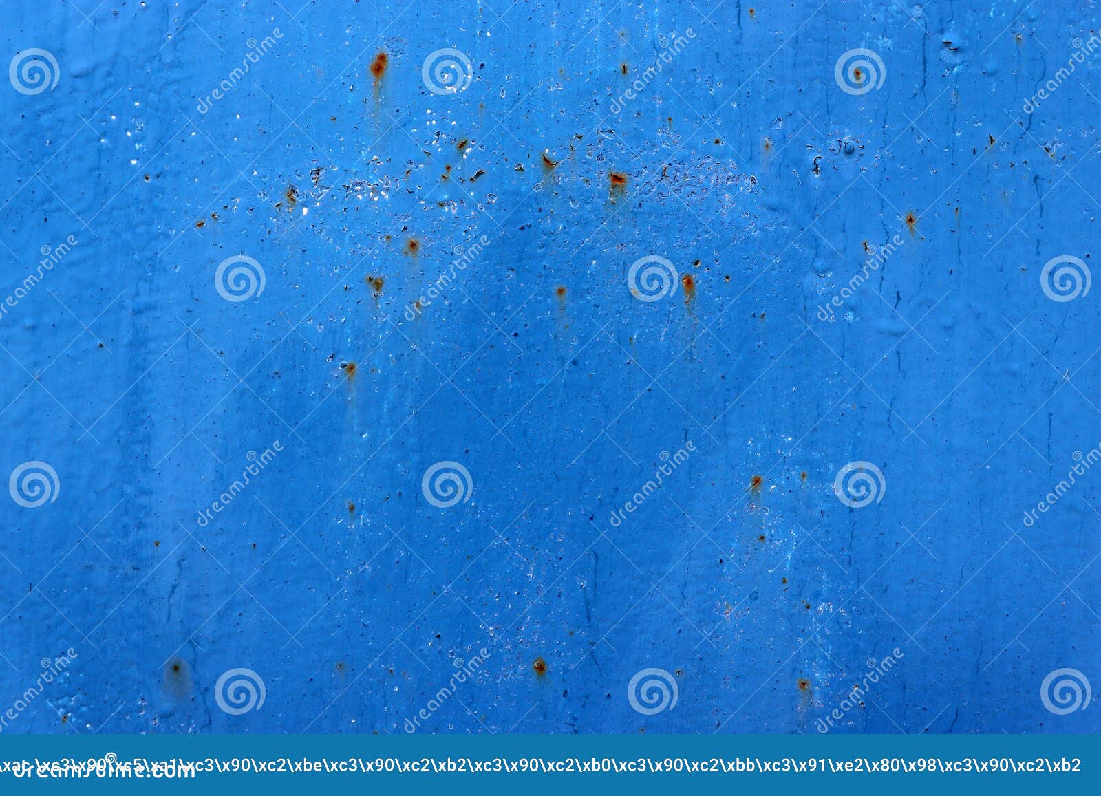 Rusty Wall with Blue Scratched Paint Stock Photo - Image of decor ...