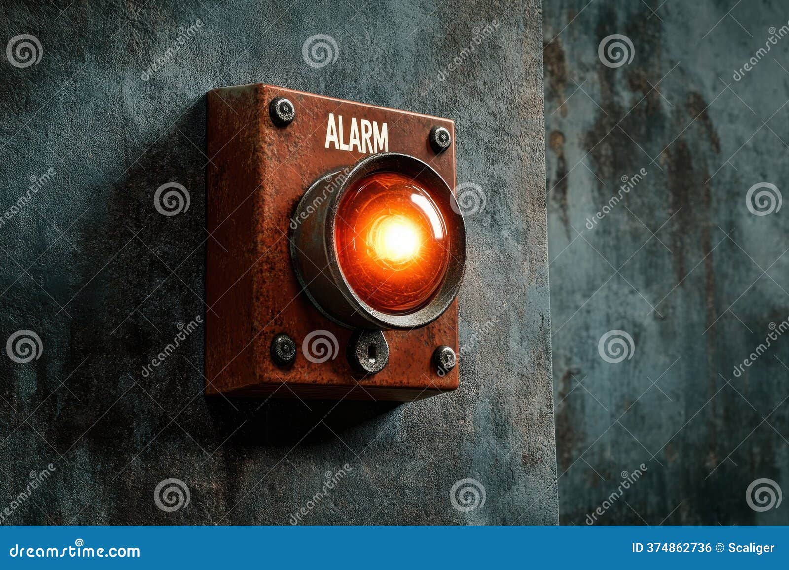 Industrial Setting With Warning Signs Barriers Stock Image ...