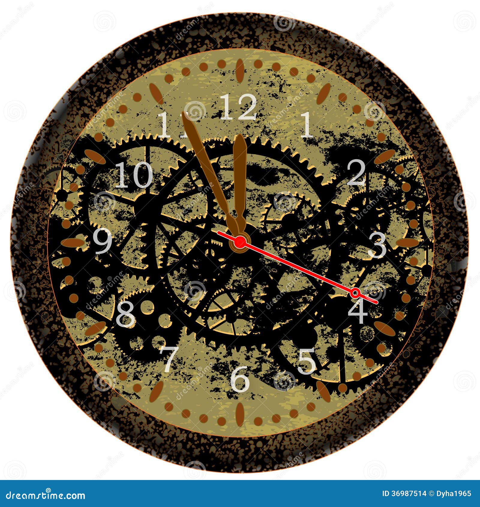 Rusty watch stock vector. Illustration of serrated, space - 36987514