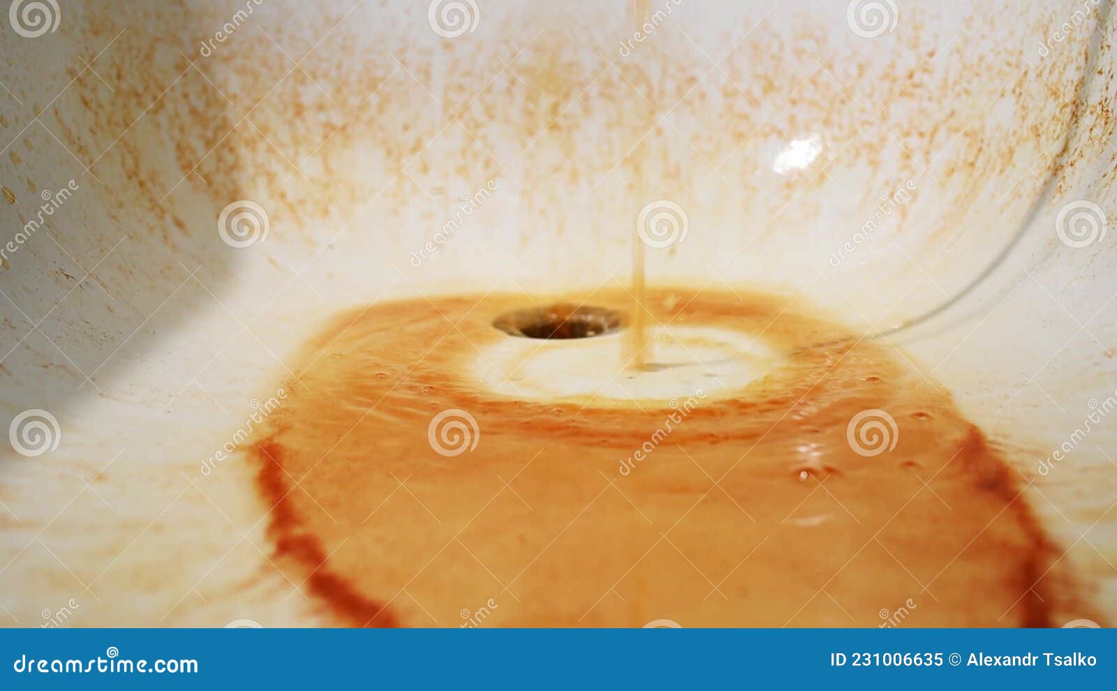 Rusty Water Flows from the Faucet in the Bathroom Stock Video - Video ...