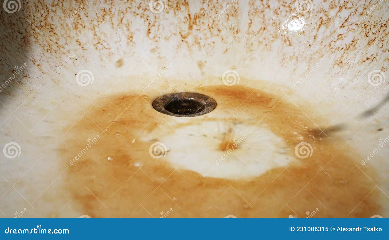 Rusty Water Flows from the Faucet in the Bathroom Stock Video - Video ...