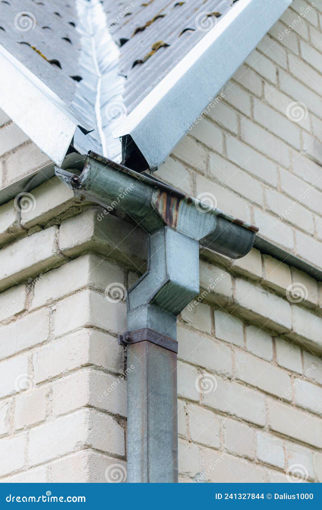 Rusty Water Gutter from the Roof - Lithuania Stock Photo - Image of ...