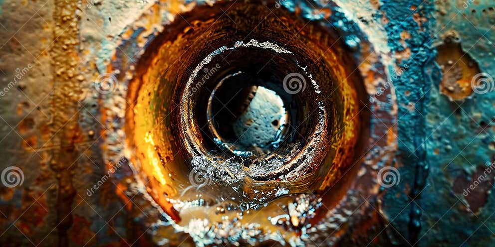 The Rusty Water Inside the Pipe Stock Image - Image of calcium ...