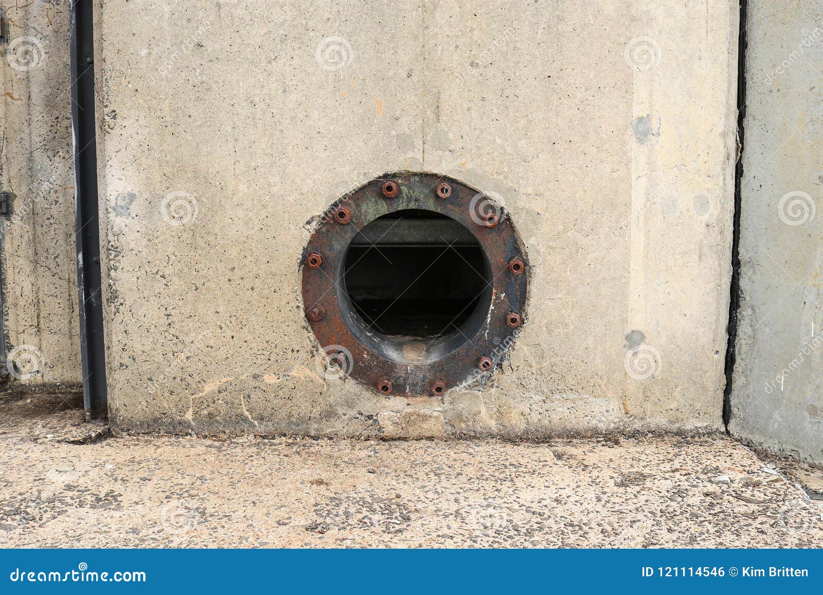 Rusty Water Outlet Pipe at a Reservoir Stock Photo - Image of outlet ...