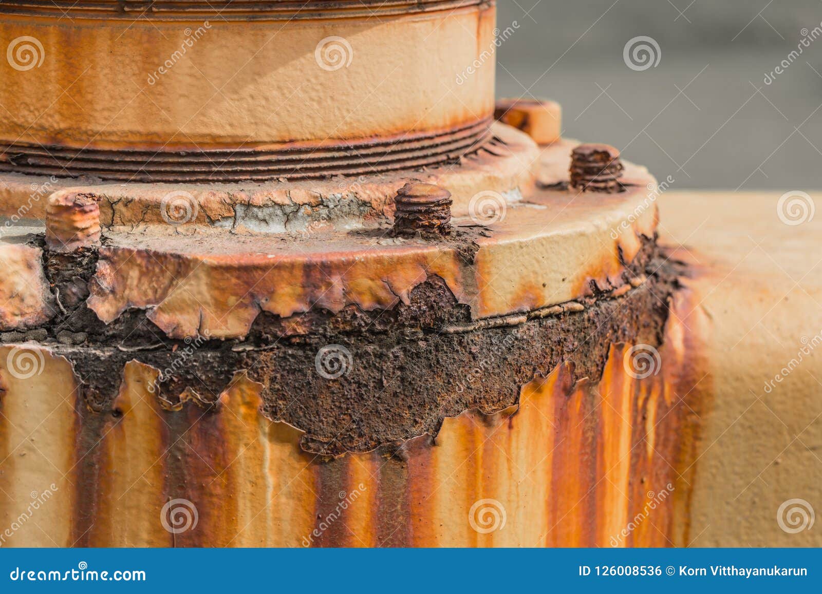 Rusty Water Pipe or Chemical Leak Stock Photo - Image of closed ...
