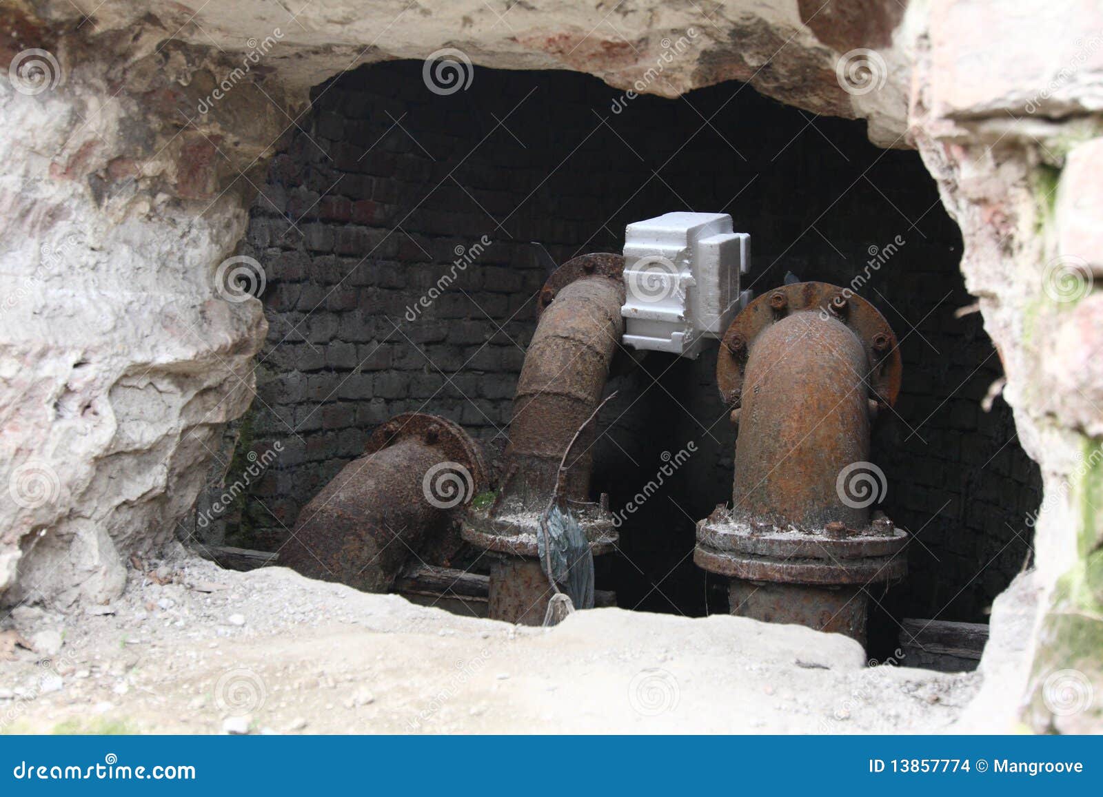 Rusty water pipes stock photo. Image of industry, block - 13857774
