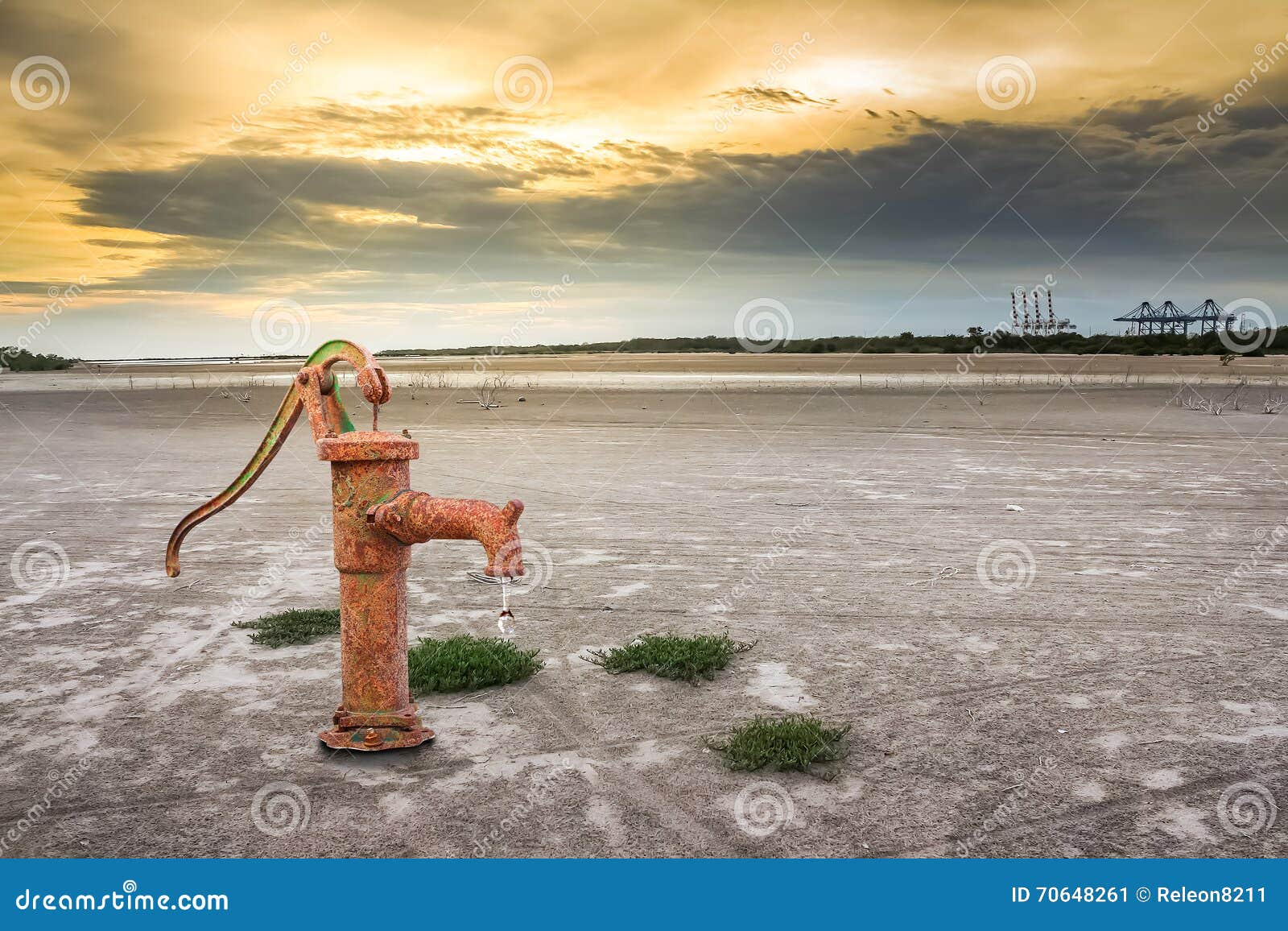 Rusty water pump. stock image. Image of dying, forest - 70648261