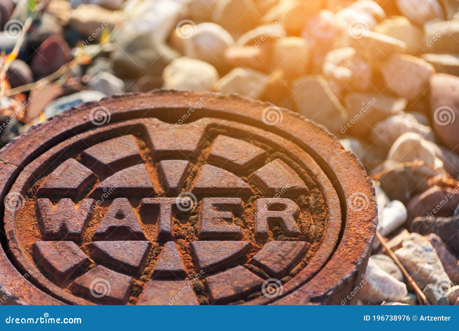 Rusty Water Supply Lid on Ground Stock Photo - Image of cast, ground ...