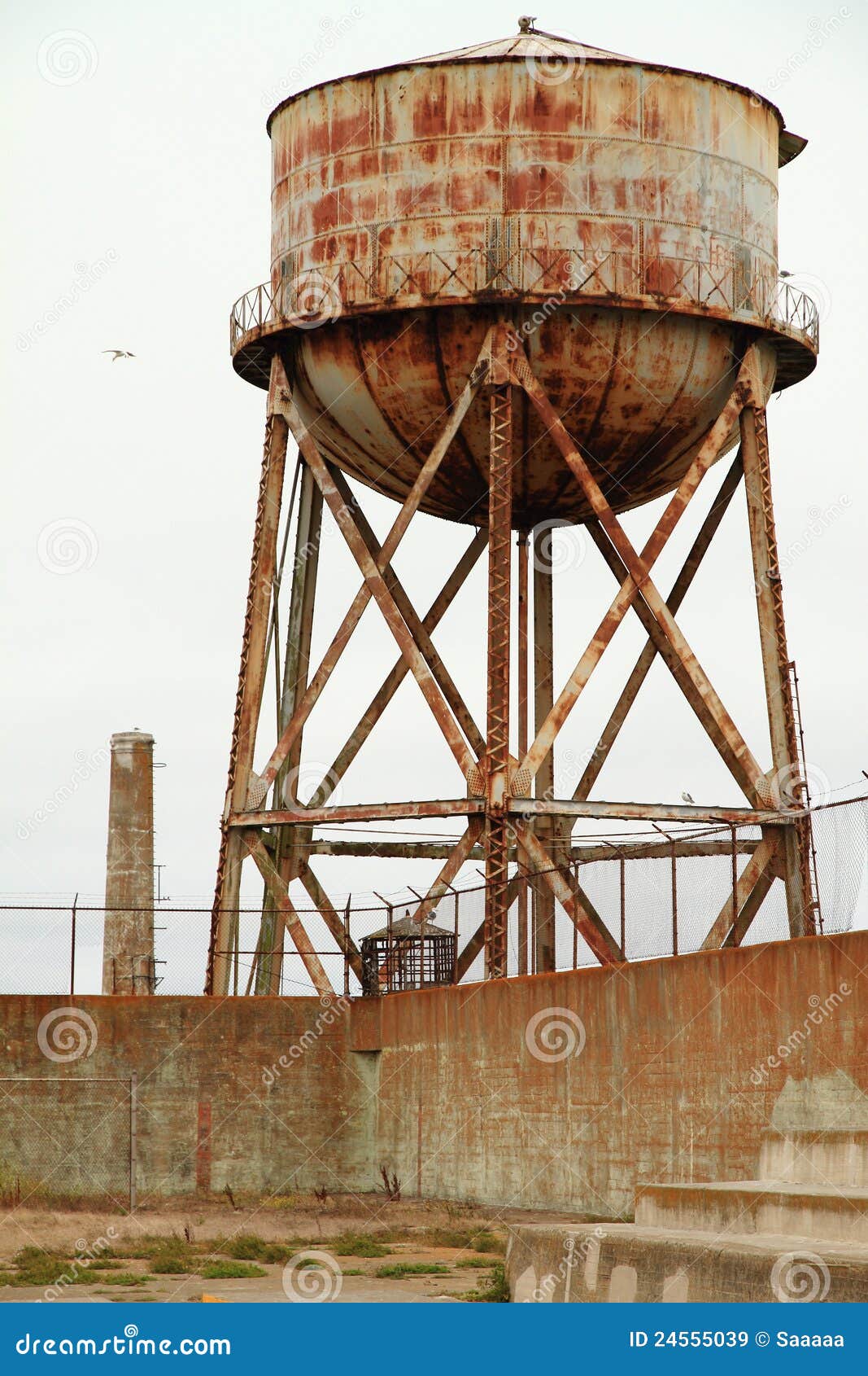 Rusty Water Tank in Alcatraz Stock Image - Image of industry ...
