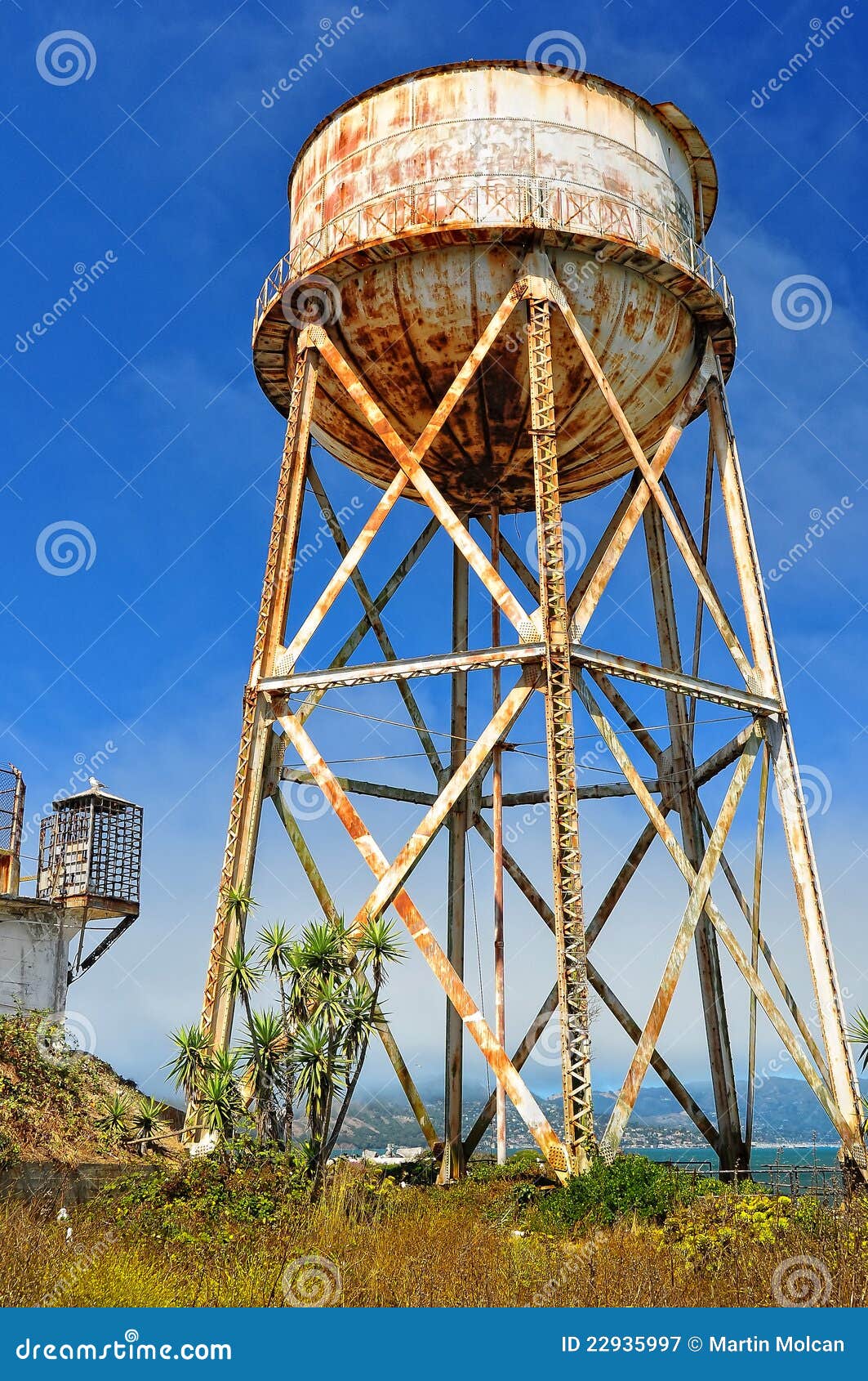 Rusty water tank tower stock image. Image of blue, outdoor - 22935997