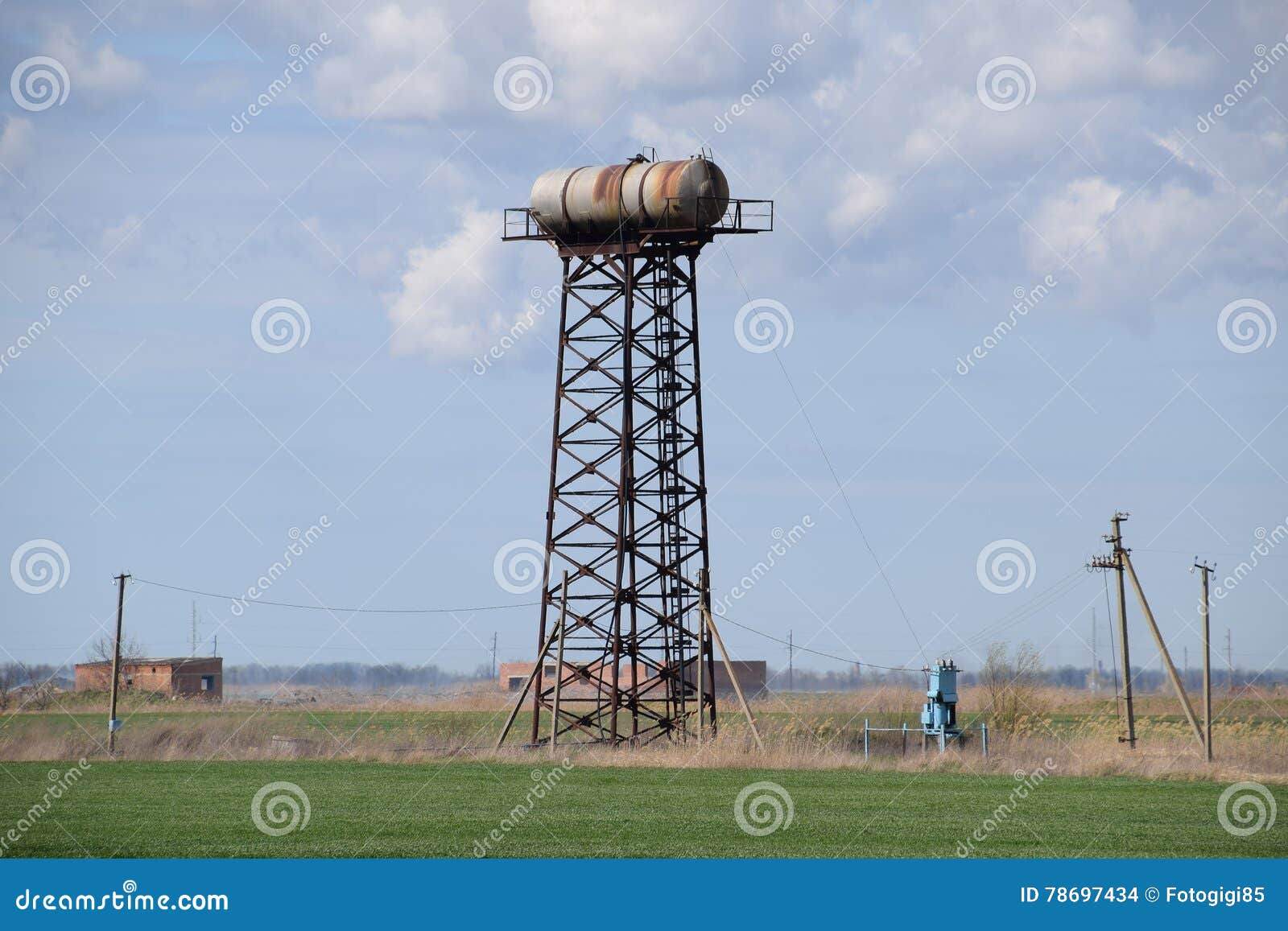 Rusty water tower stock photo. Image of aqua, reservoir - 78697434