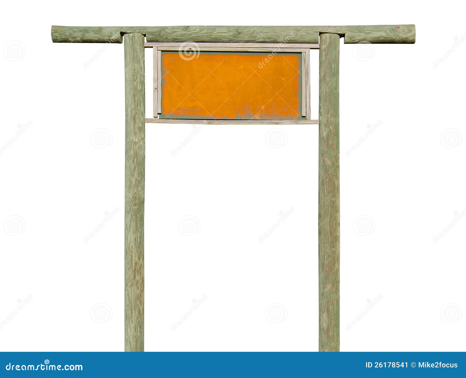 Rusty Weathered Metal Blank Sign on Wood Frame Stock Image - Image of ...