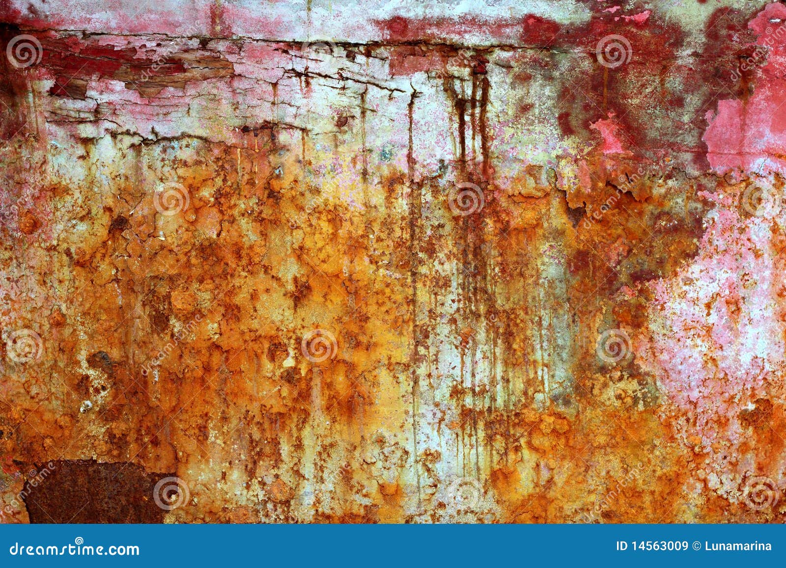 Rusty Weathered Painted Iron Aged Metal Stock Image - Image of ...
