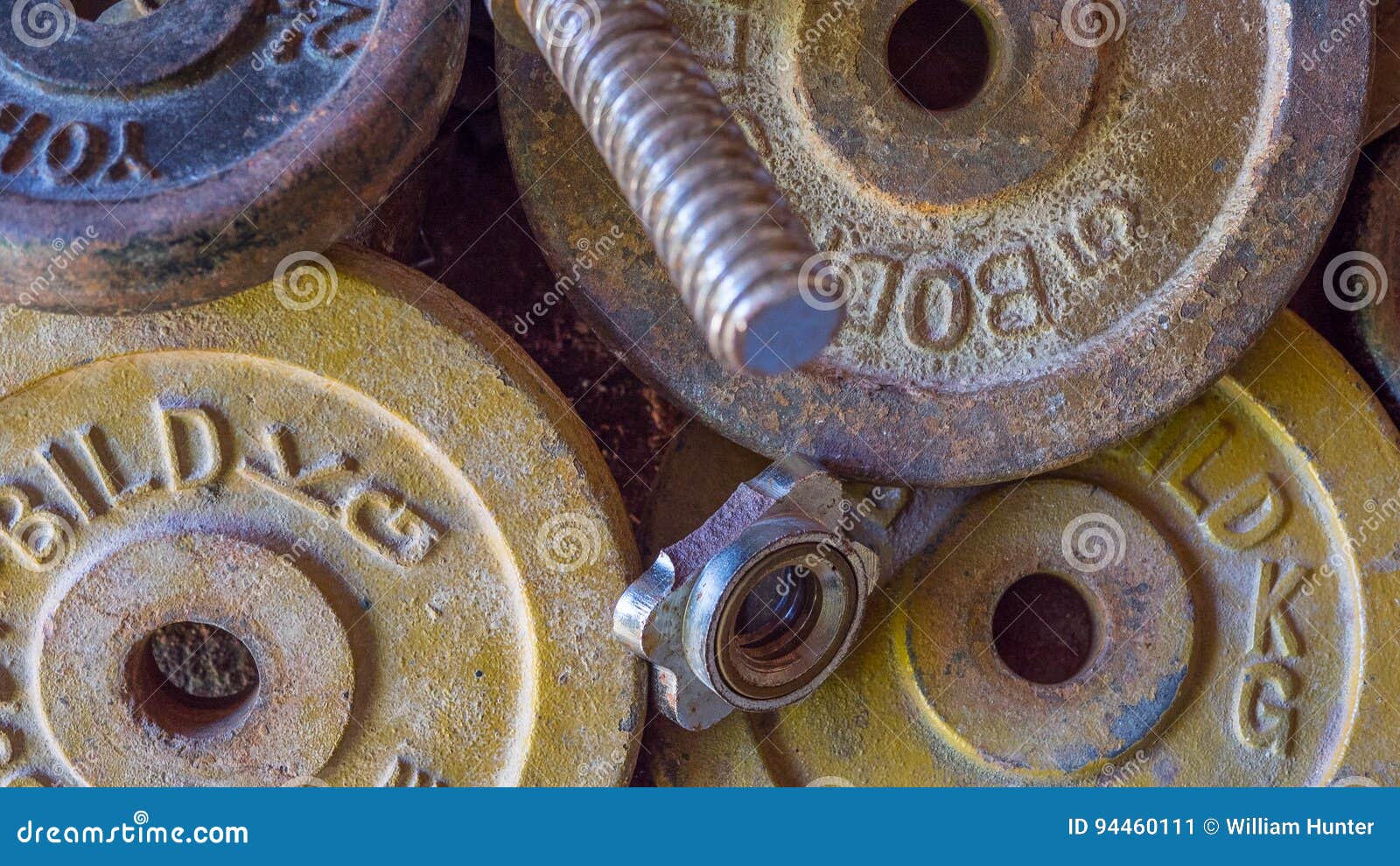 Rusty Weights Slowly Rust Left Abandoned on the Floor Stock Image ...