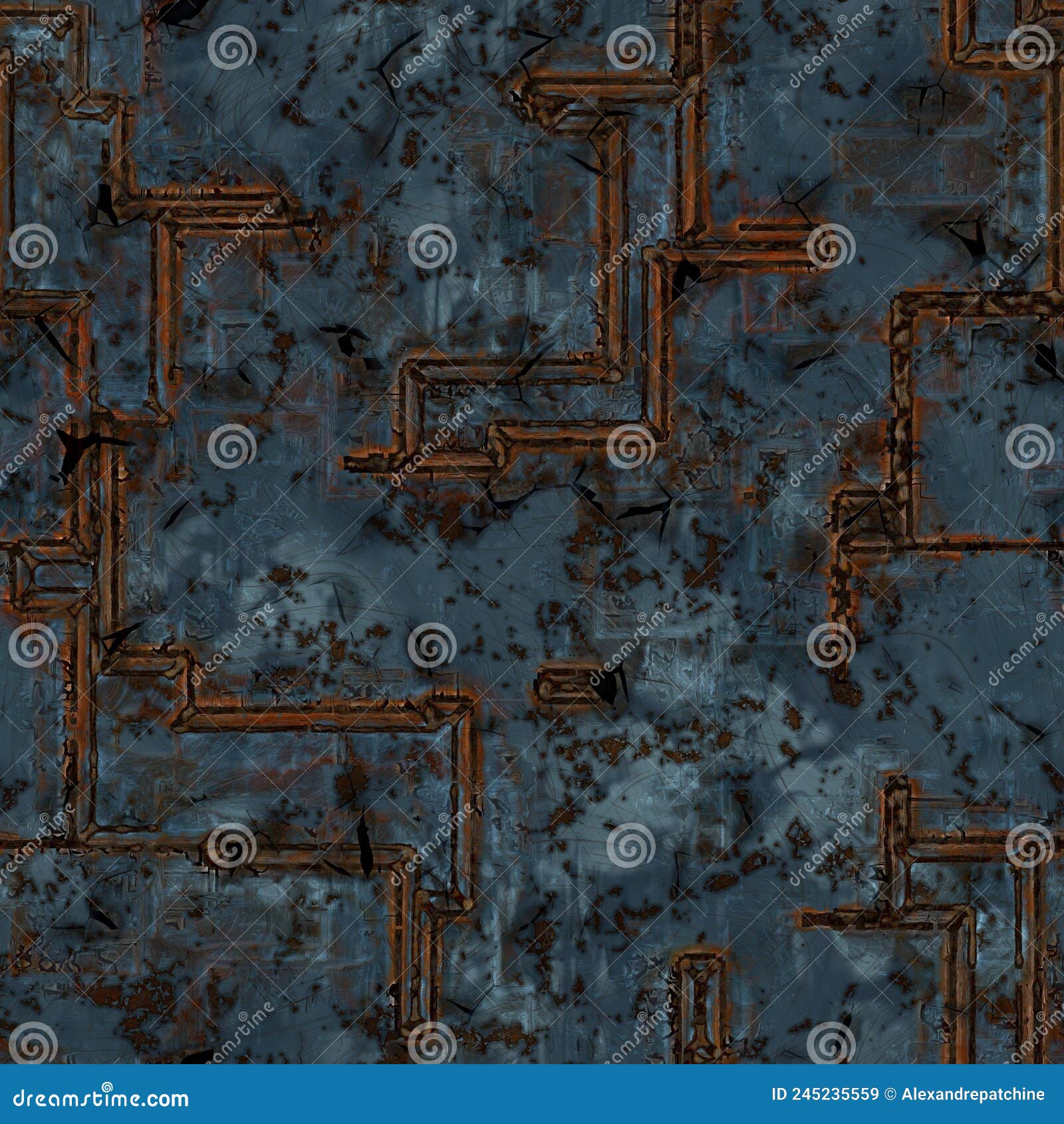 Rusty Welded Metal Plates With Alternative Panel Layout, Derelict ...